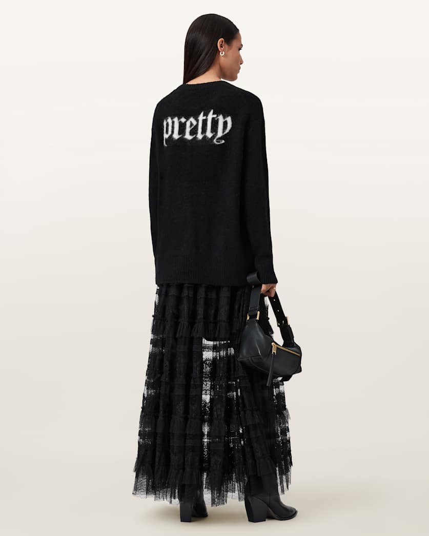 Punk Crew Neck Jumper BLACK/CHALK WHITE | ALLSAINTS